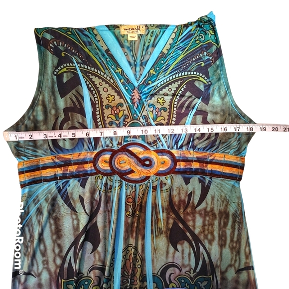 ONE WORLD | Dresses | One World Sleeveless Maxi Dress Abstract Multi ...